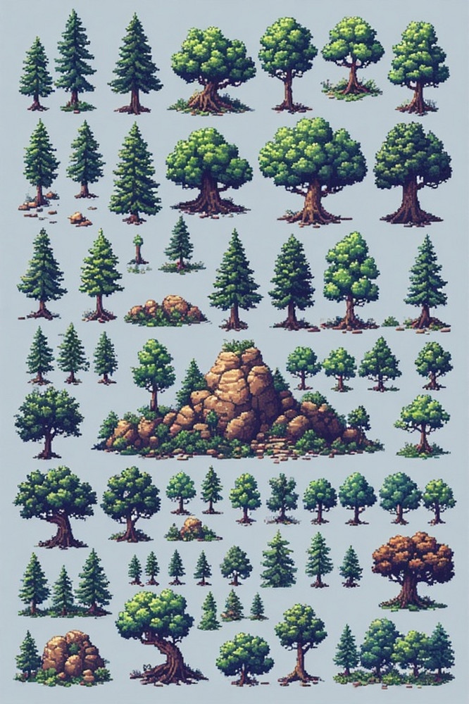 2D Pixel Trees & Nature Pack by Jakob_hl
