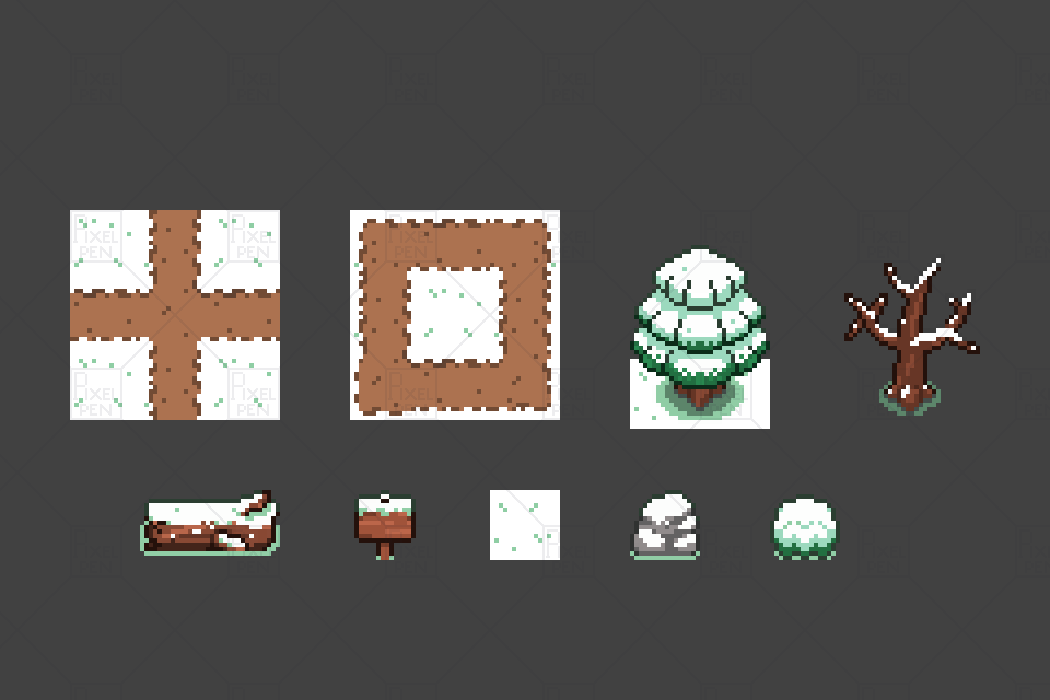 Snowy Nature – 16x16 Winter Environment Pack by Maru