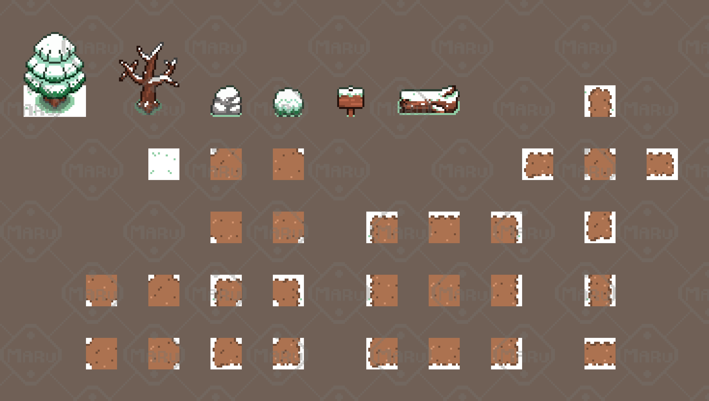 Snowy Nature – 16x16 Winter Environment Pack by Maru