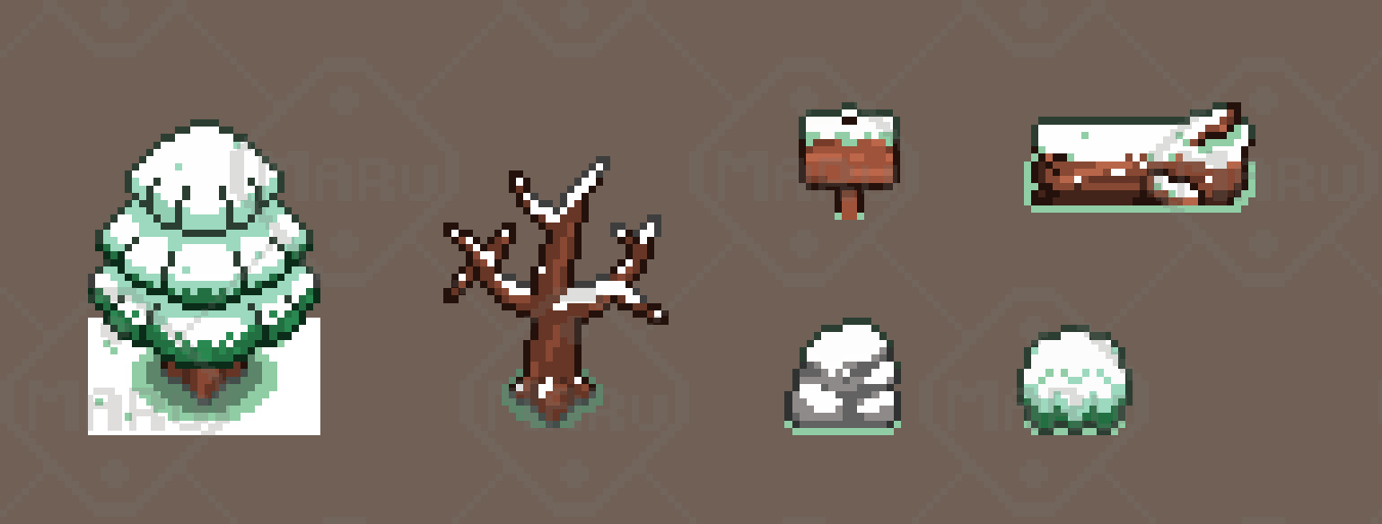 Snowy Nature – 16x16 Winter Environment Pack by Maru