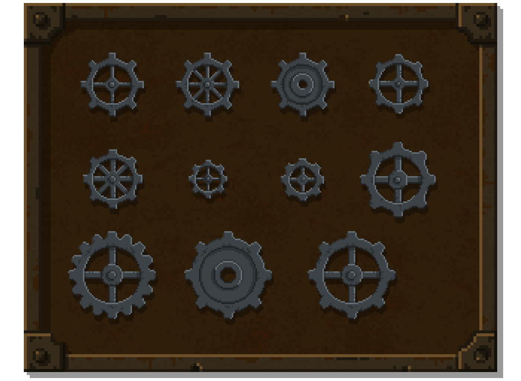 FREE Pixel Art - Gear Wheels Pack - Animated by karsiori