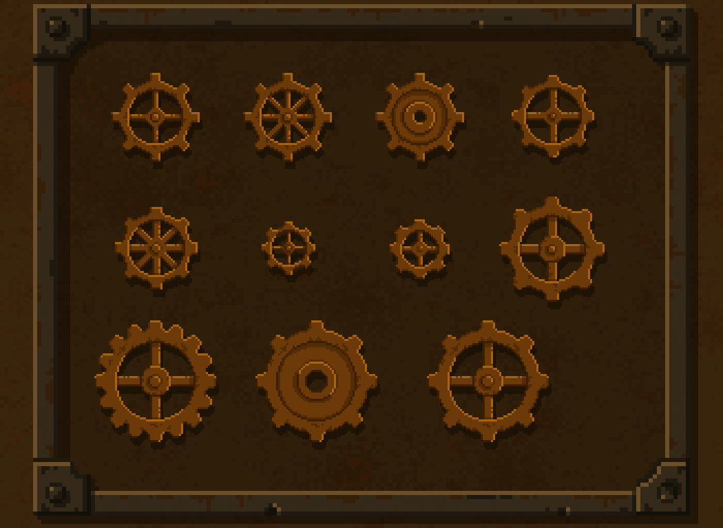 FREE Pixel Art - Gear Wheels Pack - Animated by karsiori