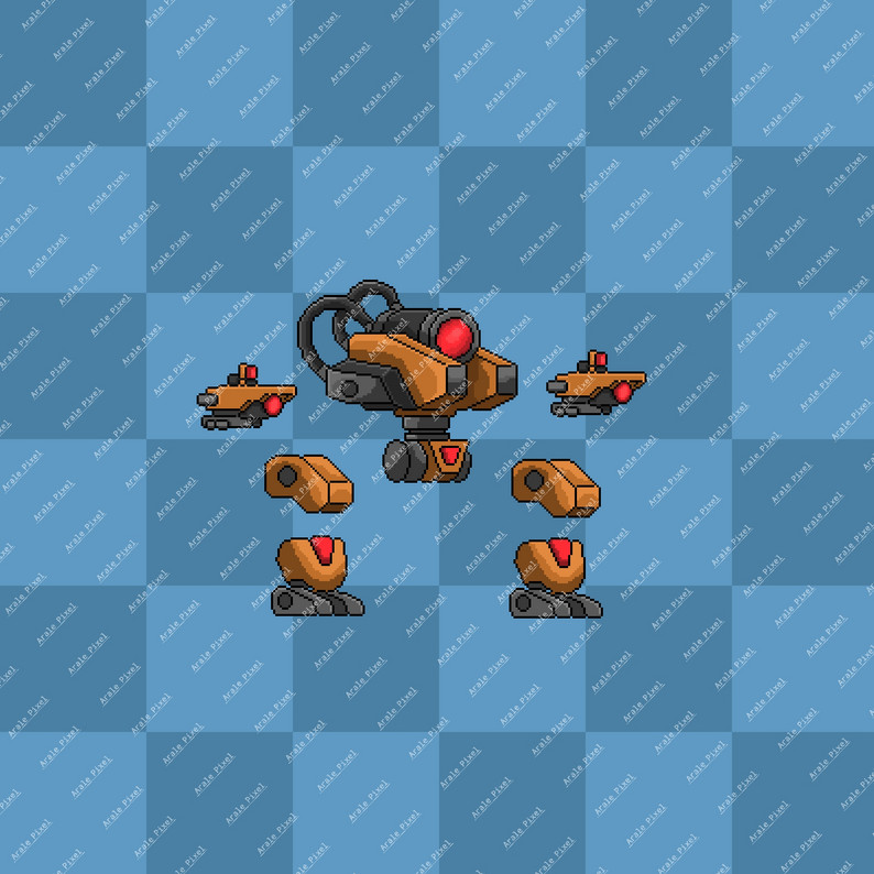Mech Robot Pixel Art by Aralepixel