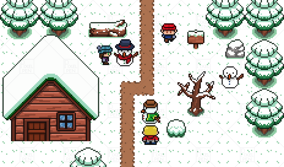Winter Pack 1 — 16x16 pixel art Characters, Props & Environments ...