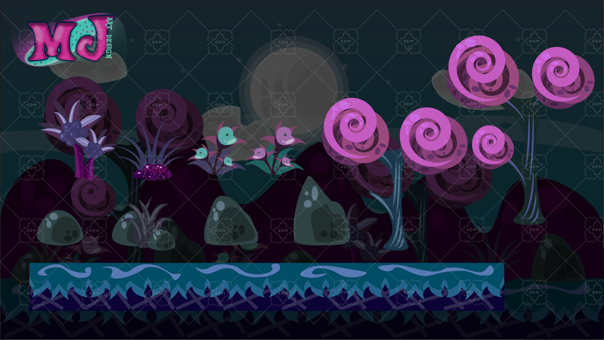 2D VECTOR GAME BACKGROUND 2 by MarwaMJ