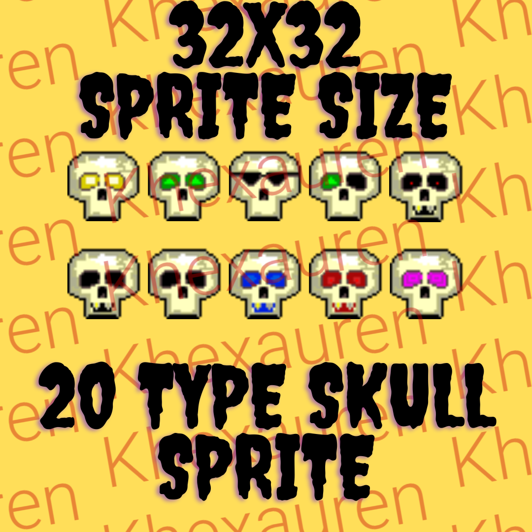 32x32 skull asset pack by Khexauren