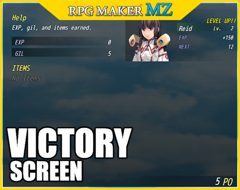 Victory Screen for RPG MAKER MZ by zoeistabby