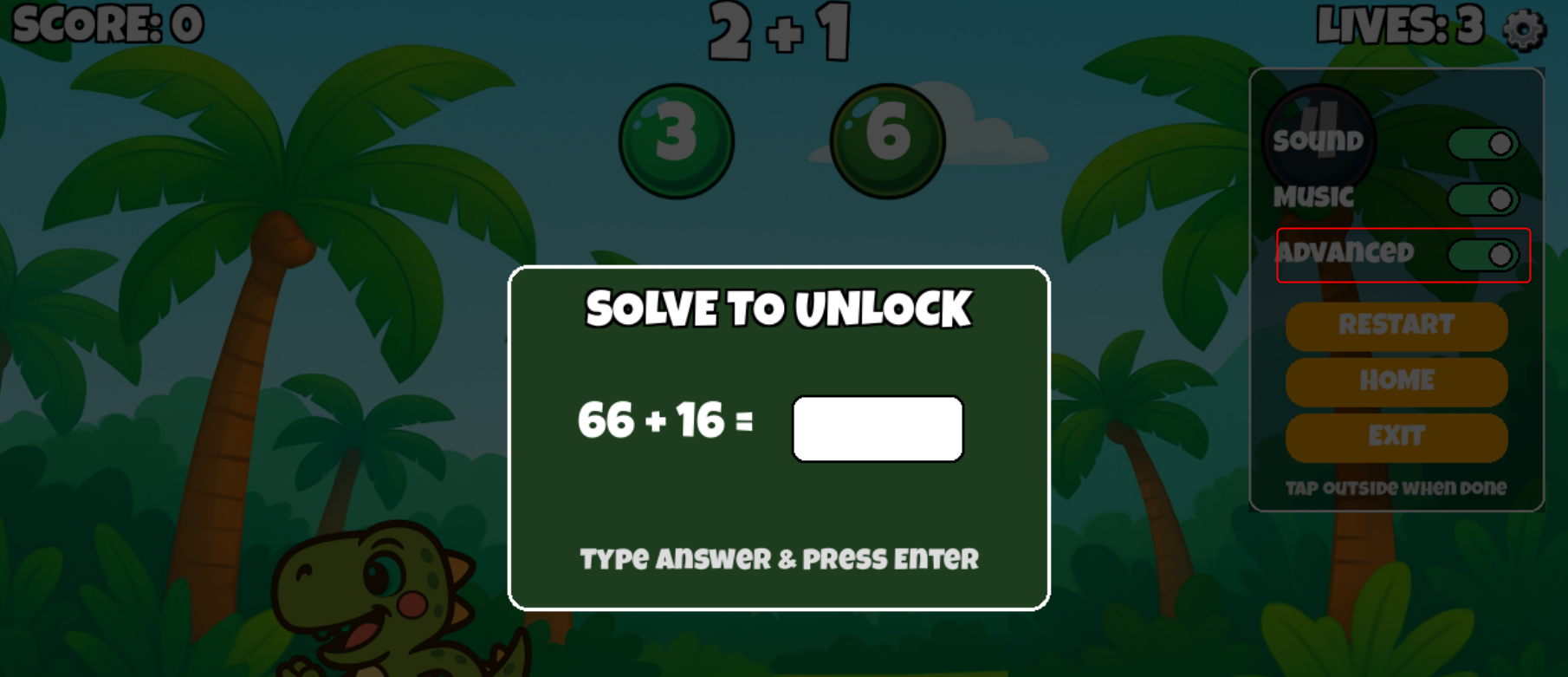 Dino Math Catcher by Selva-MrTechie
