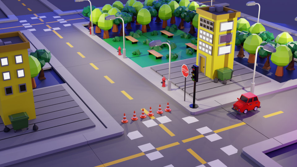 Free 3DLow Poly City Pack - Free 3D Low Poly City Asset Pack – Roads ...