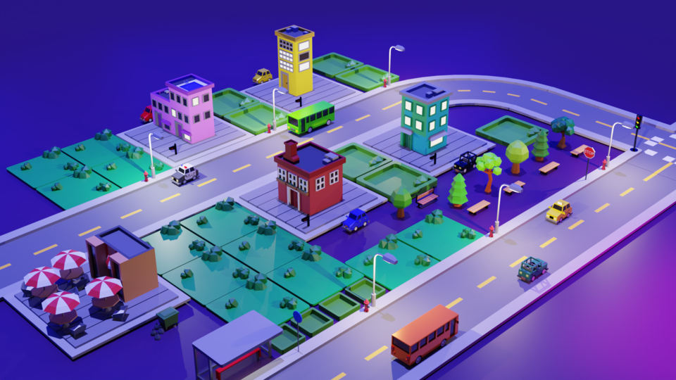 Free 3DLow Poly City Pack - Free 3D Low Poly City Asset Pack – Roads ...