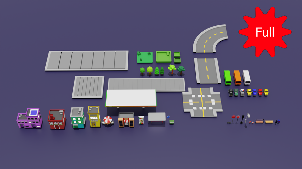 Free 3DLow Poly City Pack - Free 3D Low Poly City Asset Pack – Roads ...