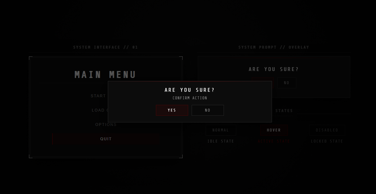 PS1 / PSX Horror UI Pack for React — Accessible Game Menus & Modals by ...