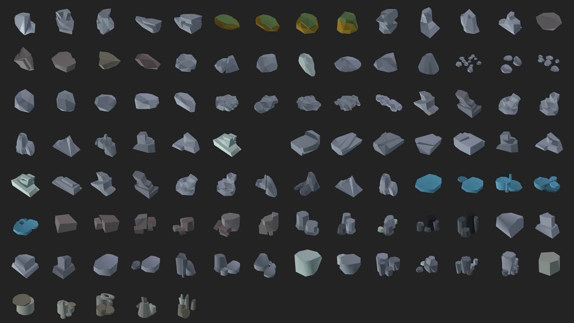 Stylized Rock Pack - 100 Comic-Style Cliffs, Stones & Boulders by EmaceArt