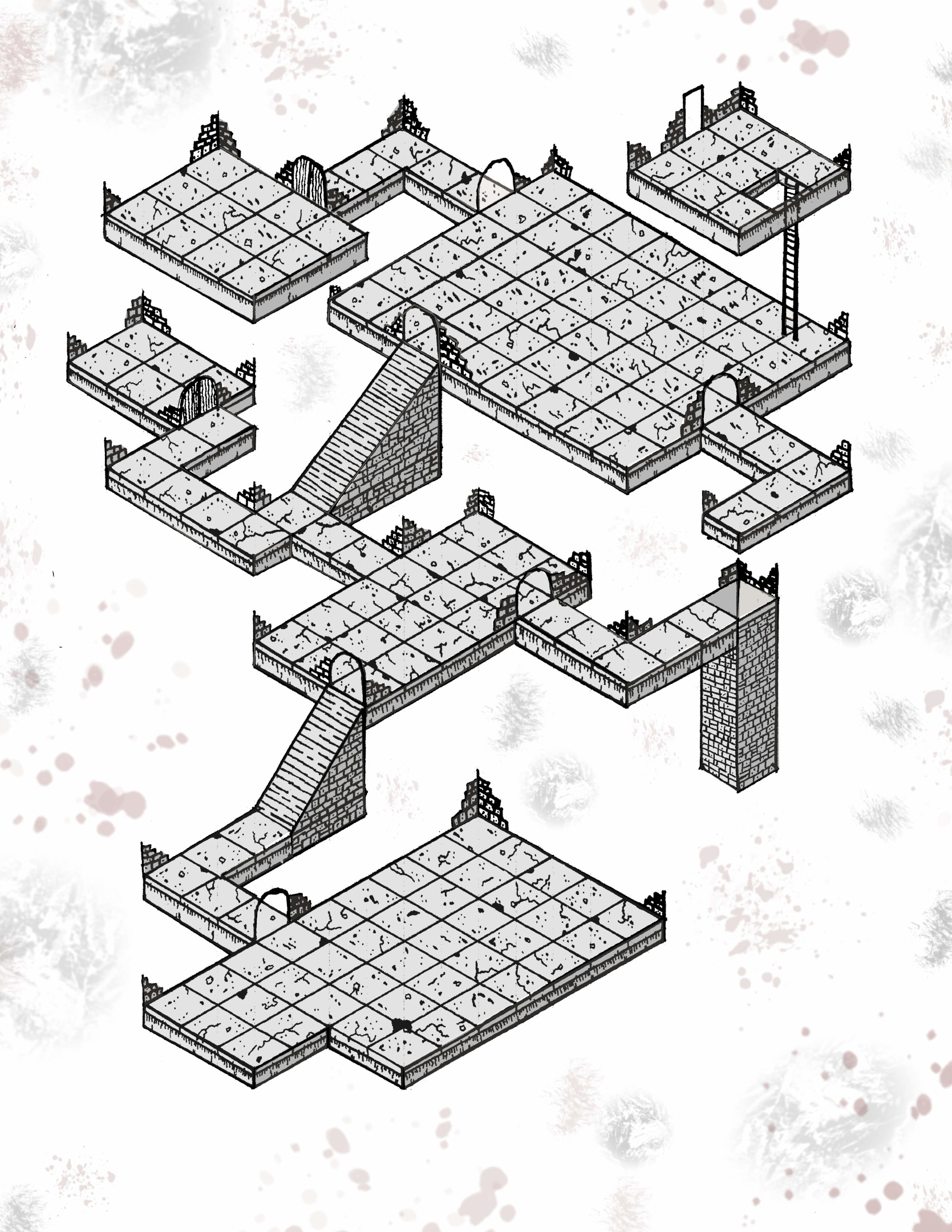 Five Room Dungeon Map #1 by Scott Floronic