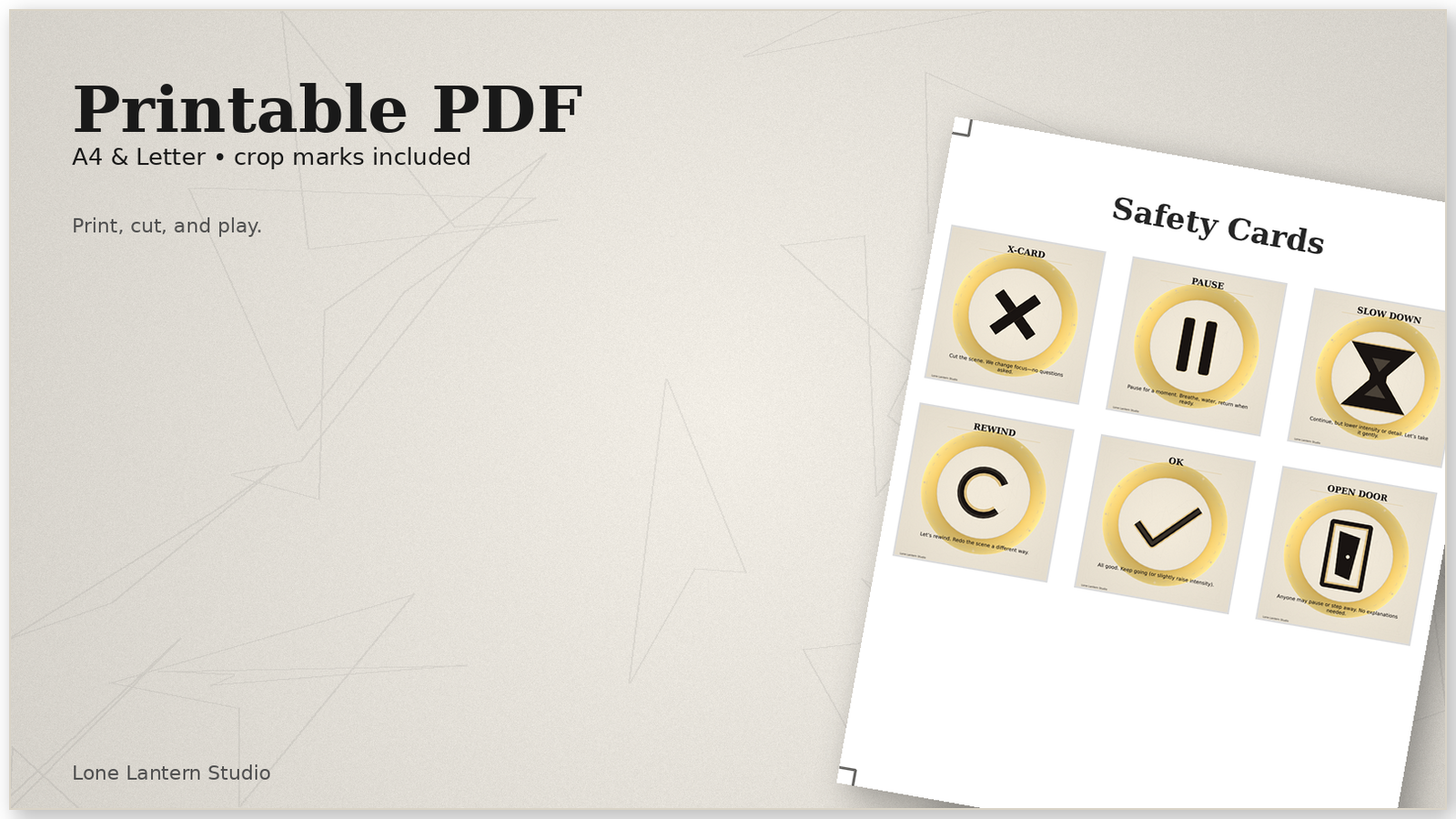 X-Card and other Safety Cards (Free) — VTT + Printable (EN) by Lone ...