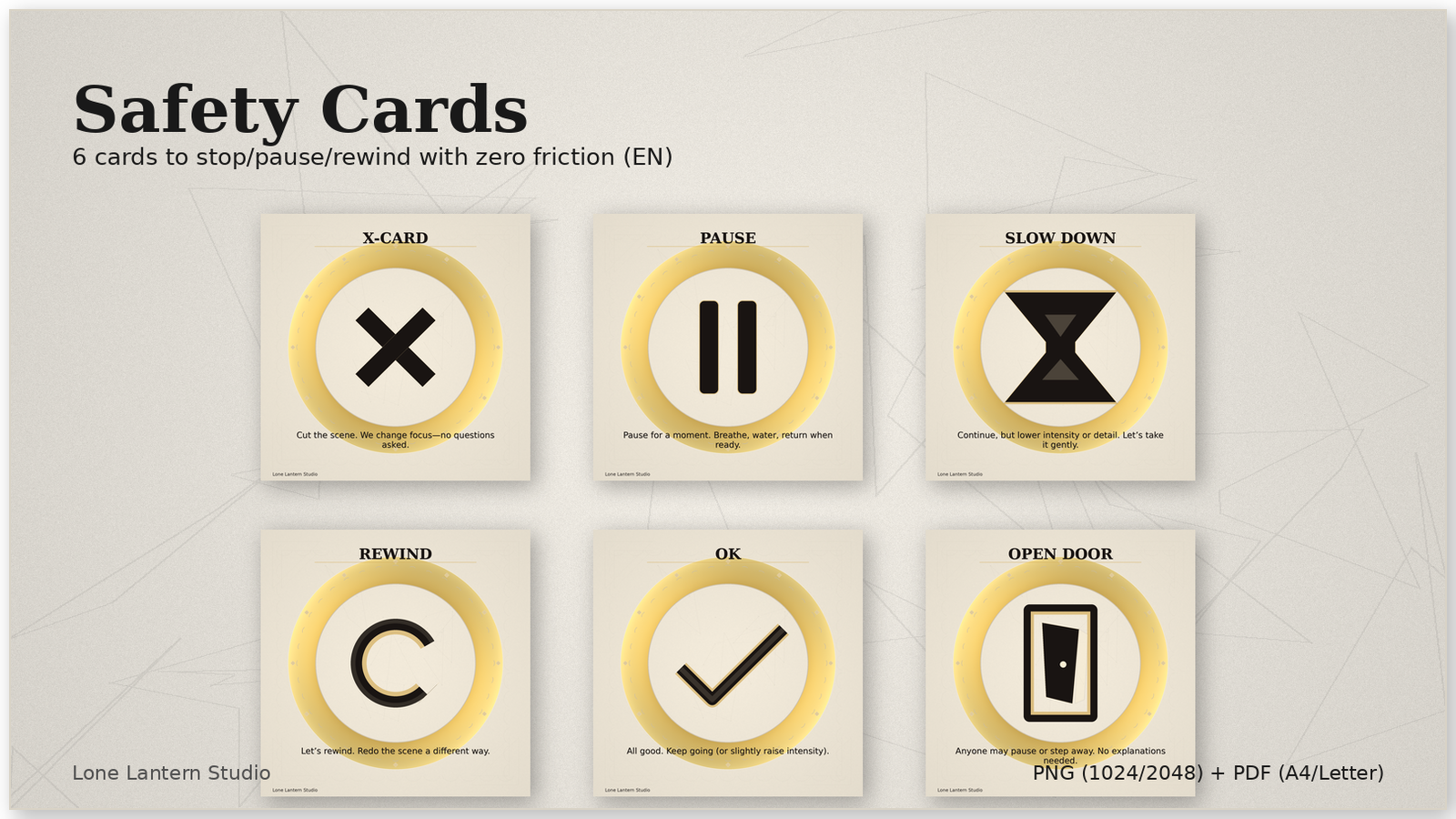 X-Card and other Safety Cards (Free) — VTT + Printable (EN) by Lone ...