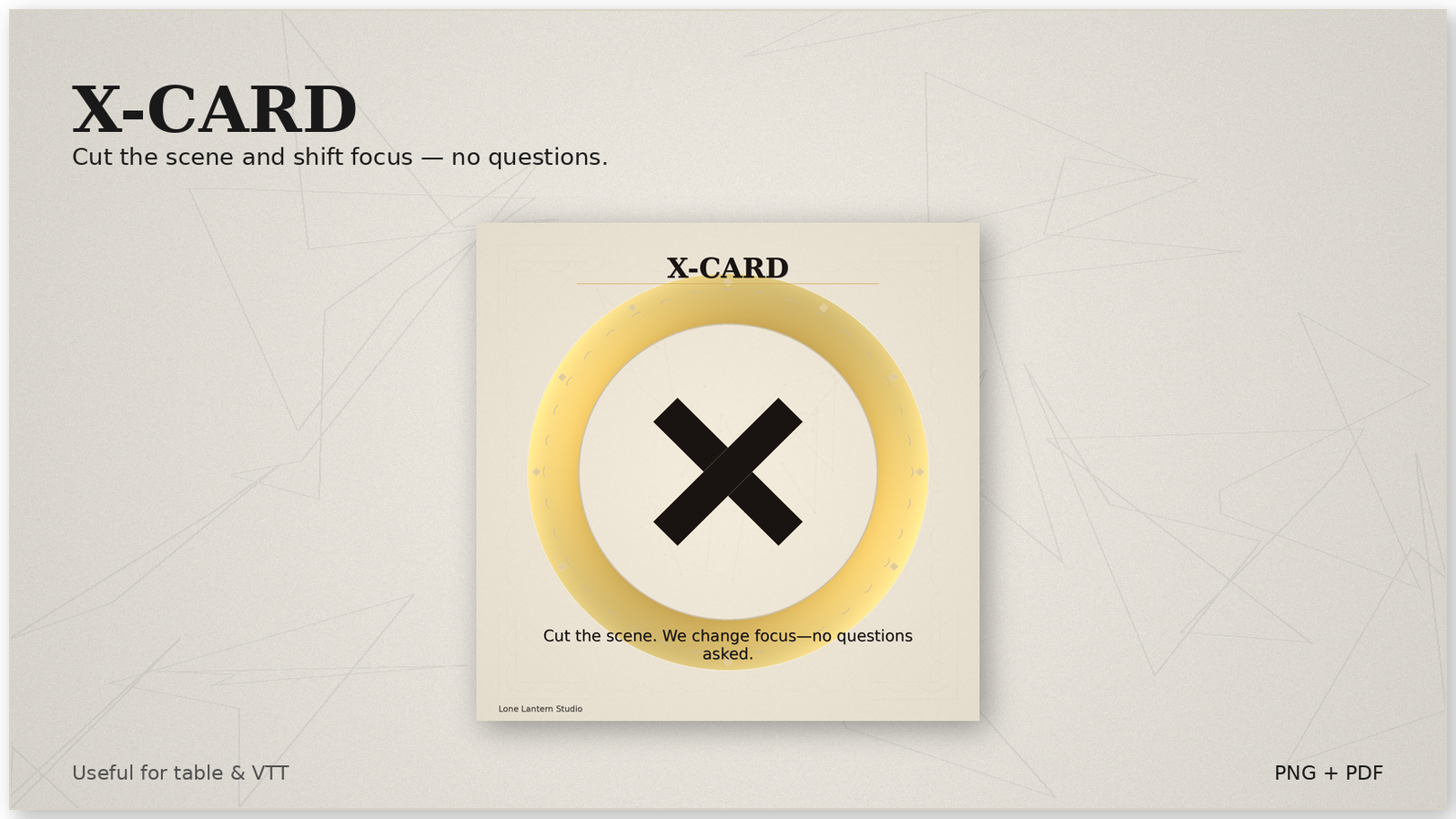 X-Card and other Safety Cards (Free) — VTT + Printable (EN) by Lone ...