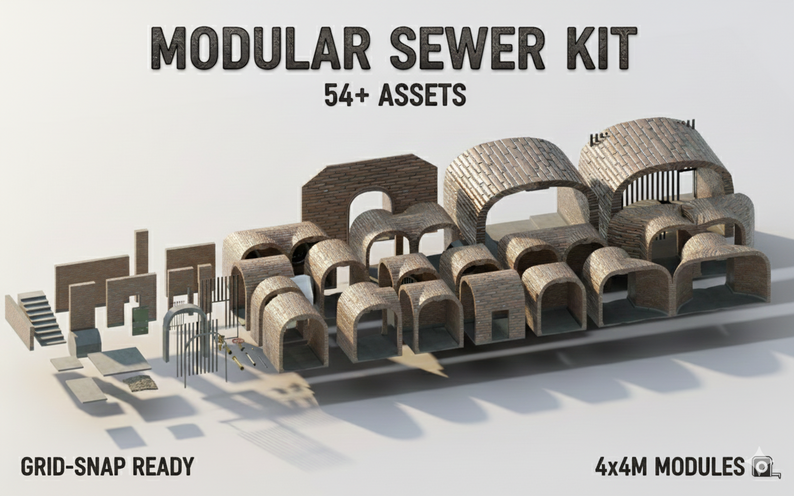 Modular Sewer Asset Pack by RotoPoly