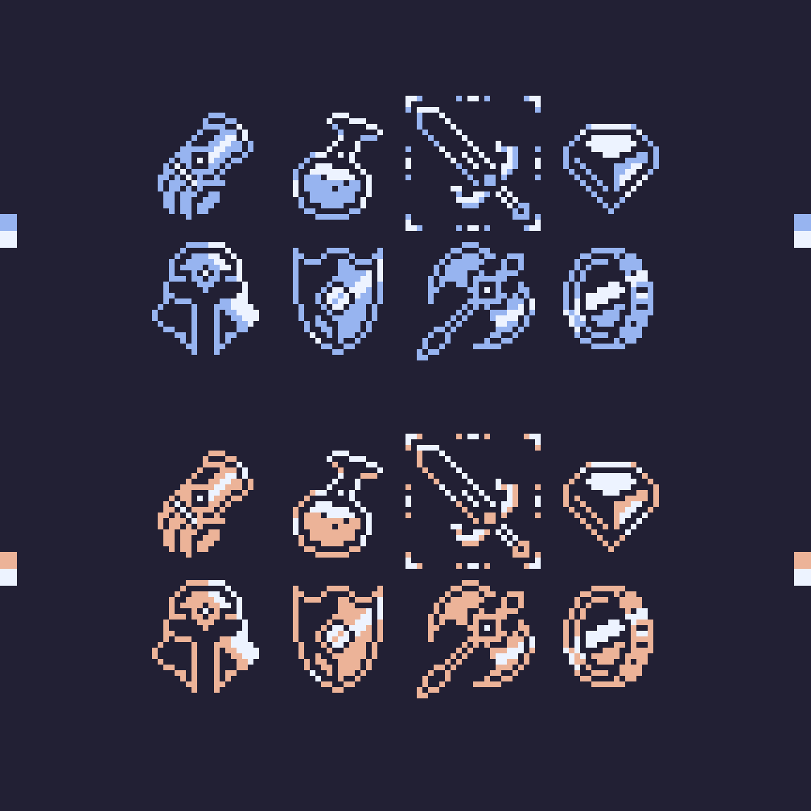 2 Tone Pixel Art Inventory Icons - Starter Pack by drawsgood