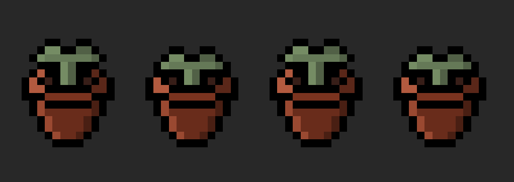 2D Potted Sprout Sprite Sheet - 16 x 16 by lollipopak