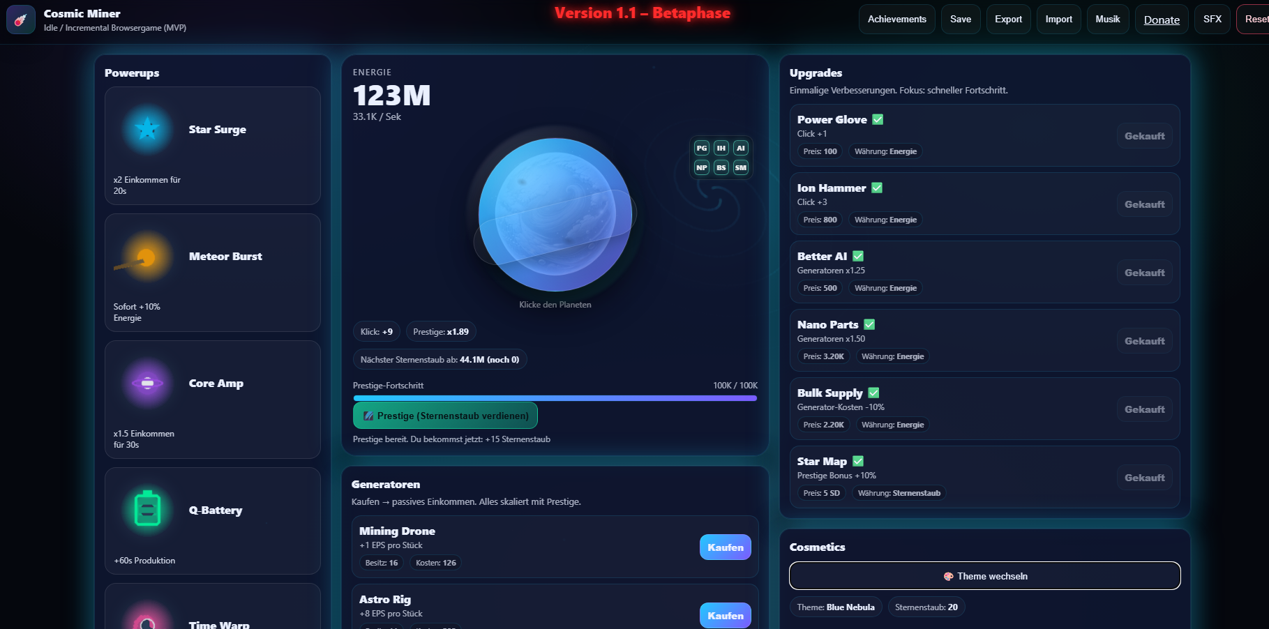 Cosmic Miner Idle by Mononoke Studios Presents