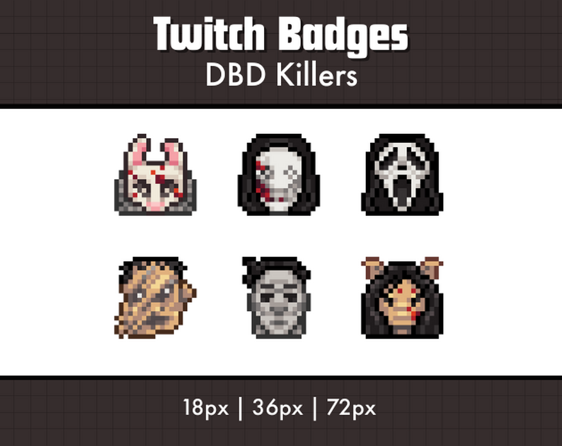 Twitch Sub Badges Set - DBD Killers by Meaghan