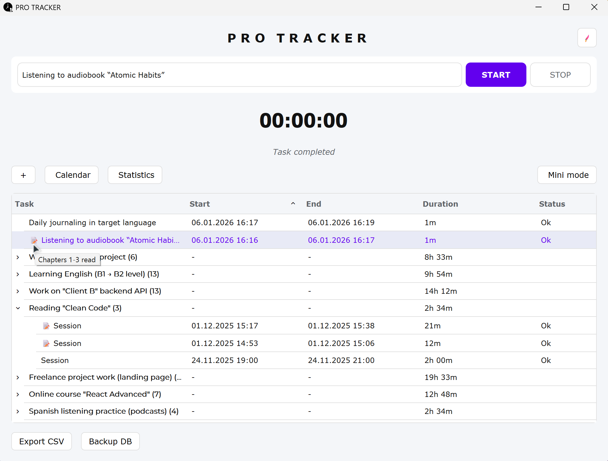 PRO TRACKER Time by Improve_pt