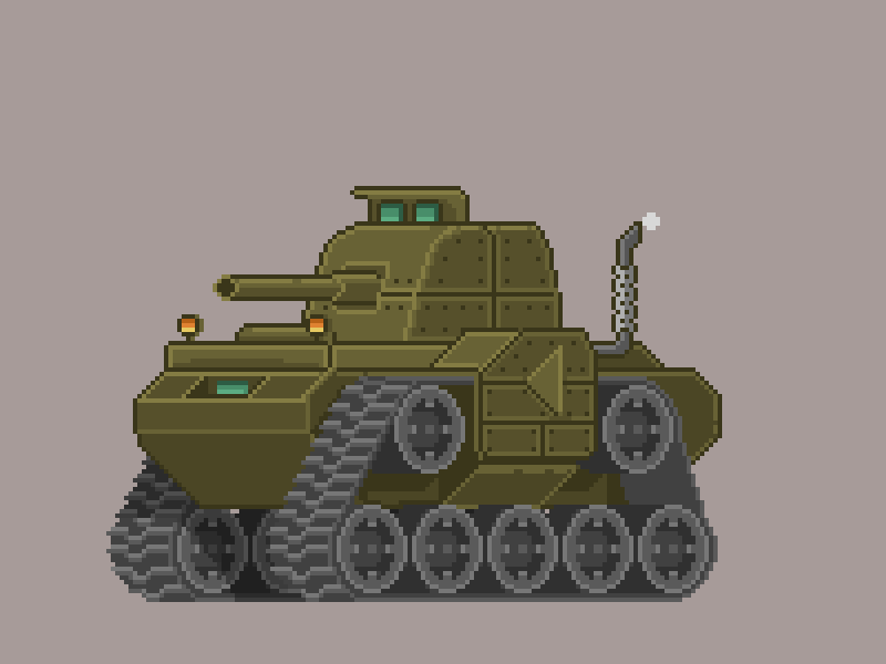 Tank Pixel Art Shooting and Walk Animated. by Aralepixel