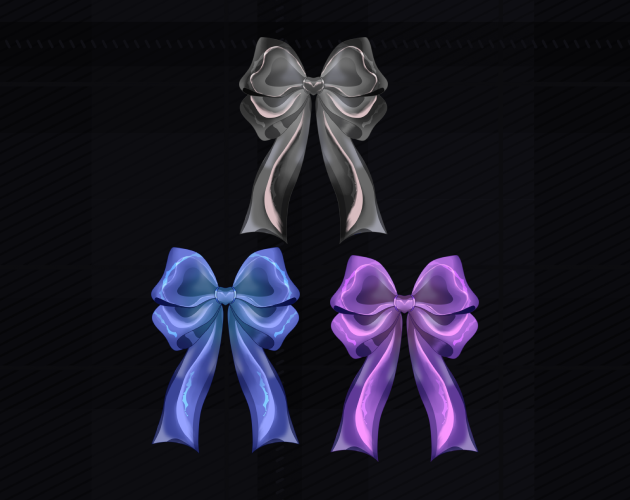 VTuber Accessory: Bow PNG Pack (3 Colors + PSD) by Ne.buhanka