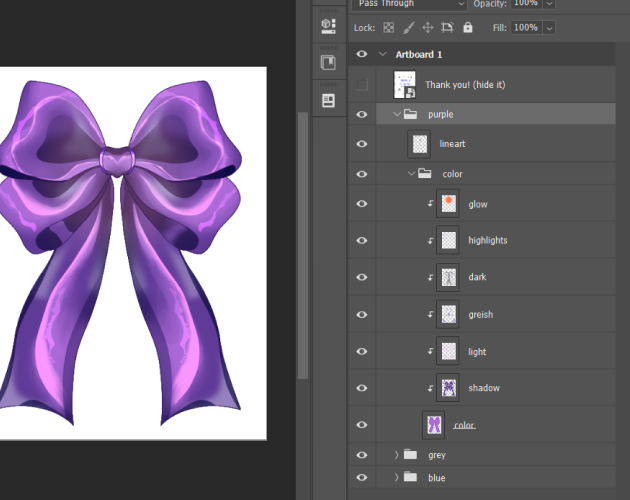 VTuber Accessory: Bow PNG Pack (3 Colors + PSD) by Ne.buhanka