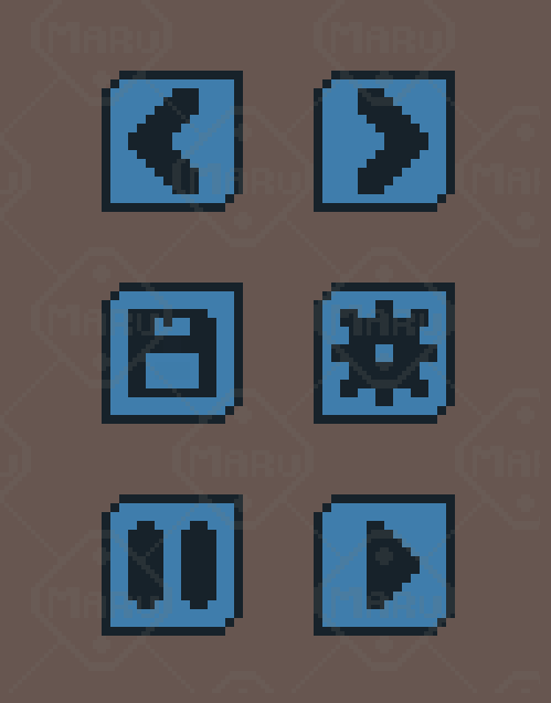 Sci-Fi UI Elements – Pixel Art HUD Kit (16×16) by Maru
