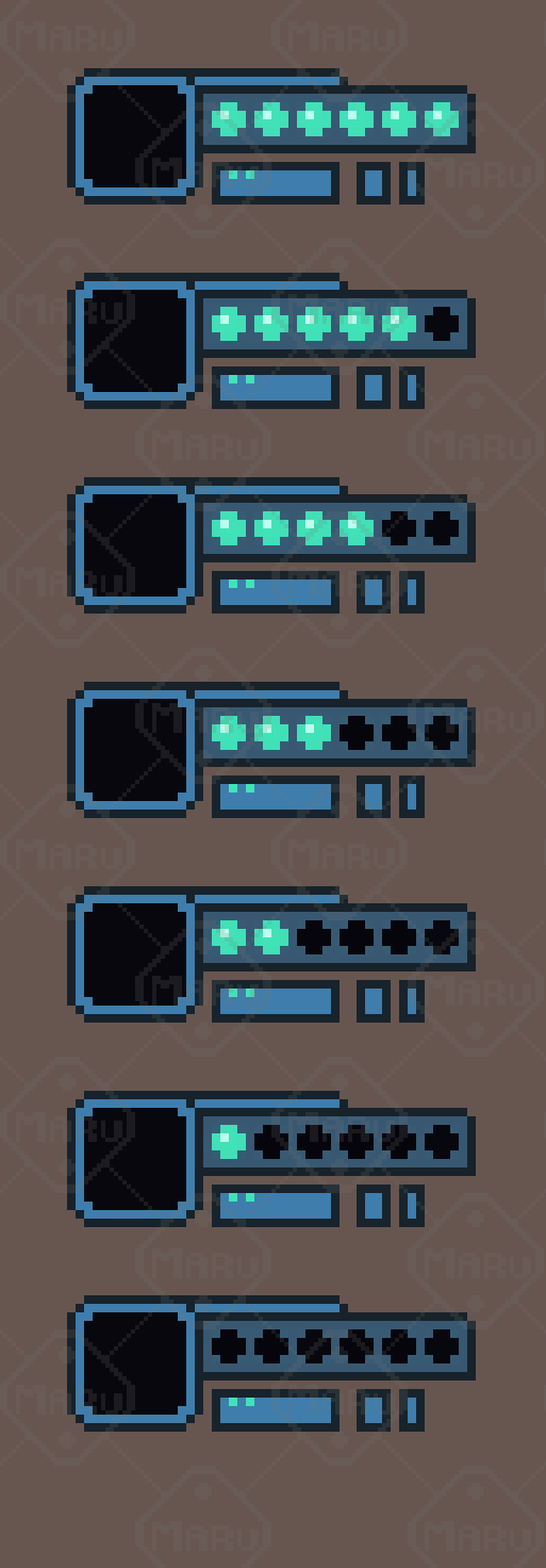 Sci-Fi UI Elements – Pixel Art HUD Kit (16×16) by Maru