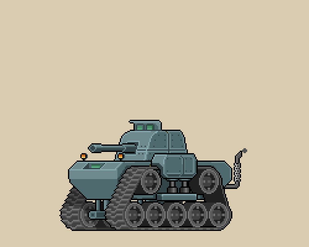 Tank Cartoon Pixel Art by Aralepixel