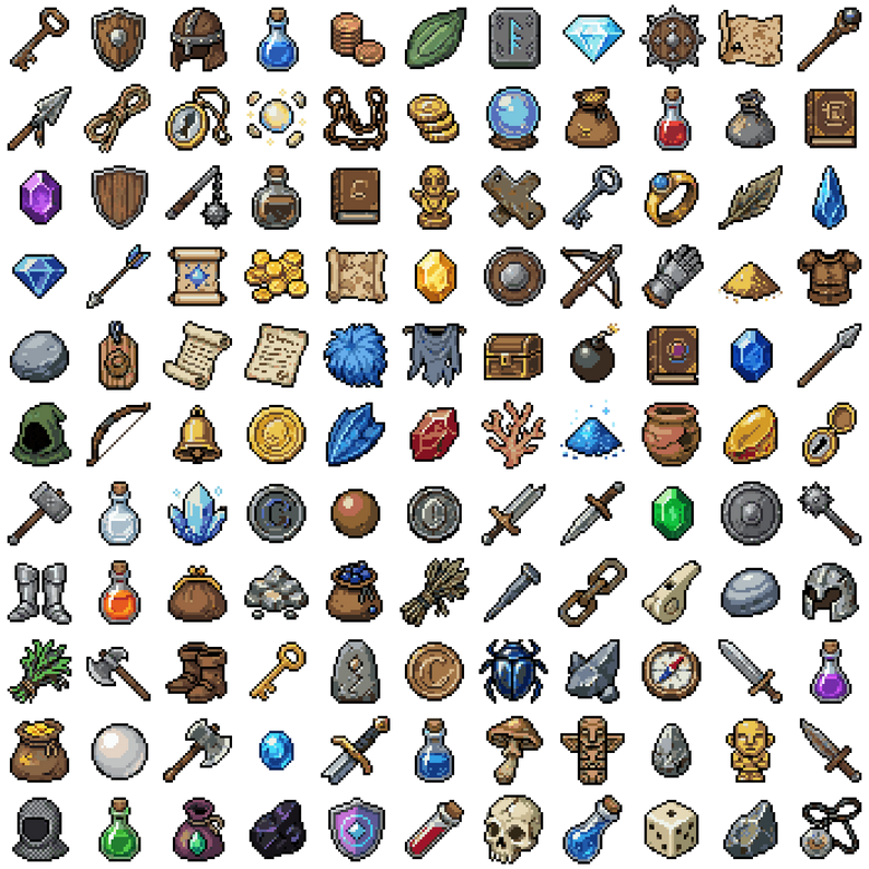 Monster Loot Icons Pixel Art by Pixel-Banner