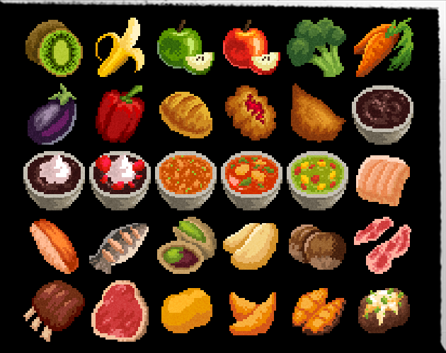 Pixel Art - Food Icons - FREE Version by Frostwindz