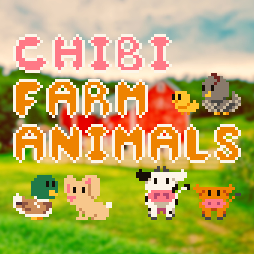 Chibi Farm Animals 18x18 by Goatyr