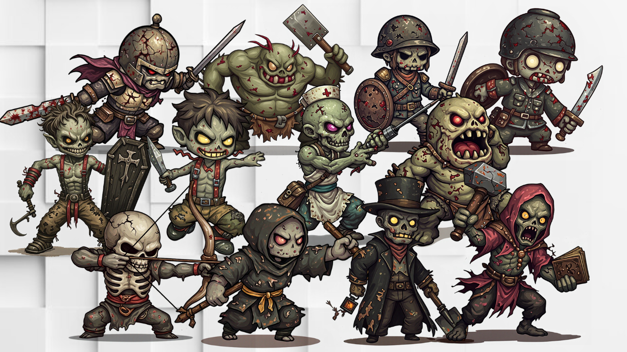 Sideview Zombie Chibi Monster Pack! by L1ght