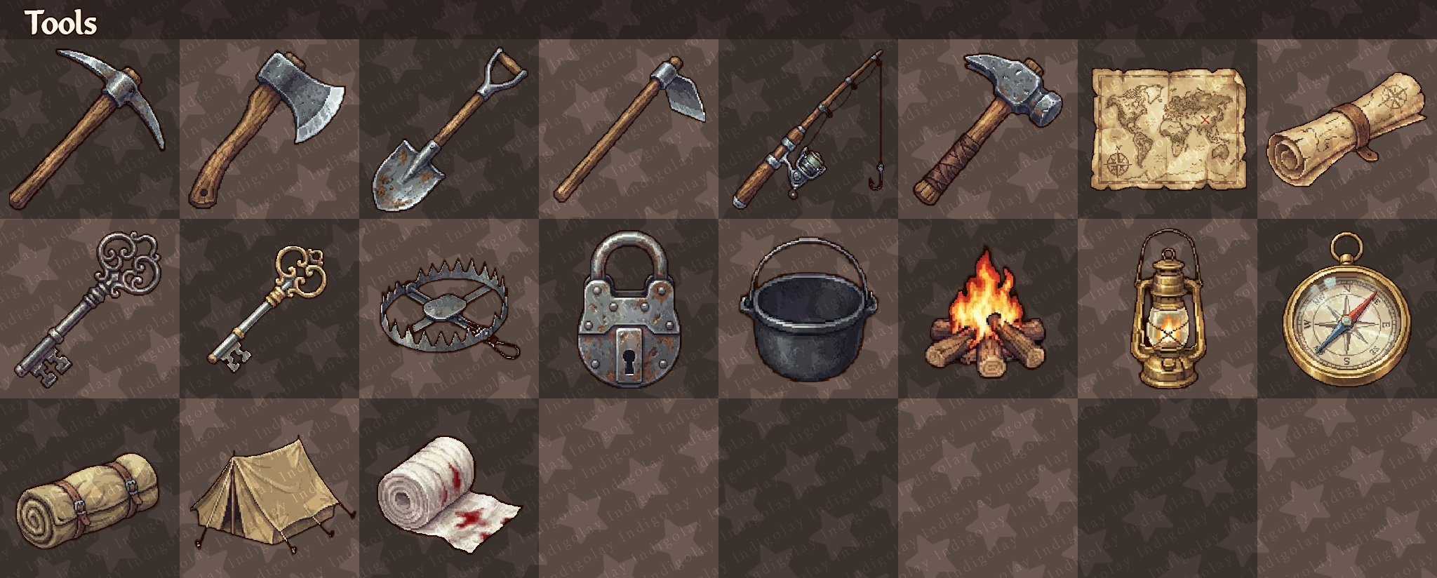Animated Pixel Magic Book: Fantasy RPG UI & Icon Kit by IndigoLay