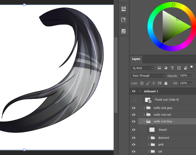 VTuber Wolf Tail PNG Pack (3 Tails + PSD) by Ne.buhanka