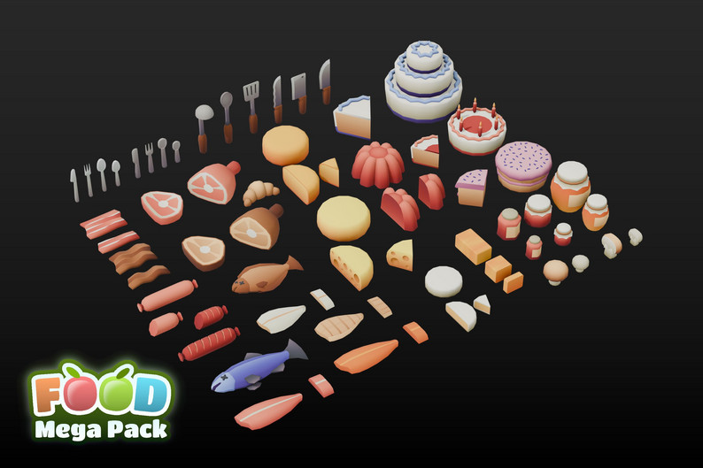 Food Mega Pack - 3D Asset Pack by Binbun