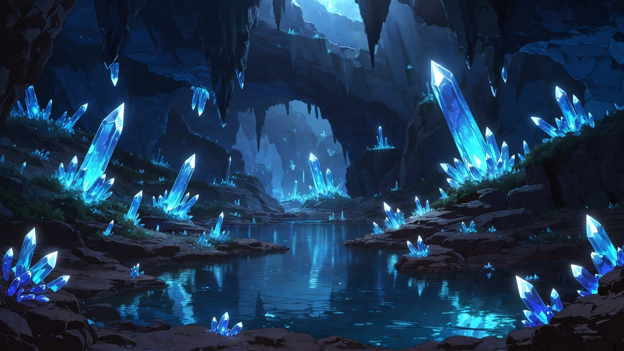 Free Background Art - Crystal Cave by WineChan