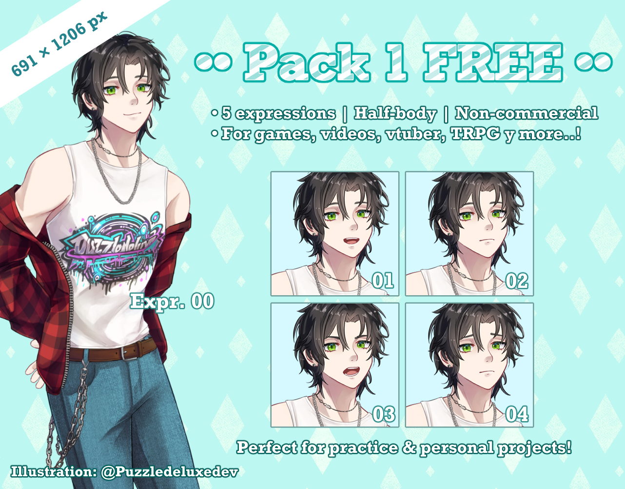 Original Character Sprite Male 01 by PuzzledeluxeCreator