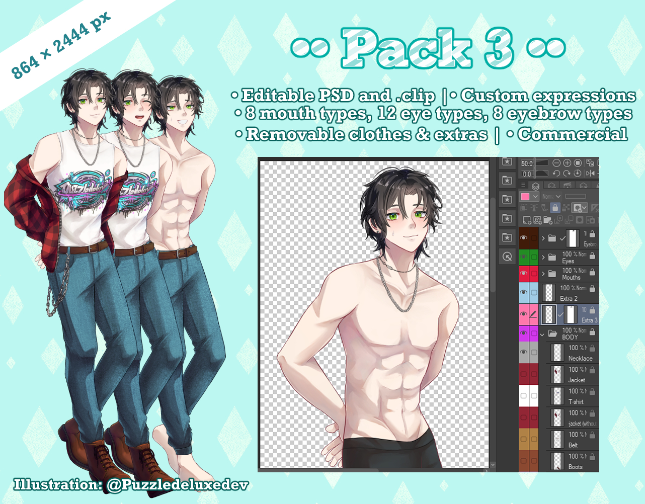 Original Character Sprite Male 01 by PuzzledeluxeCreator