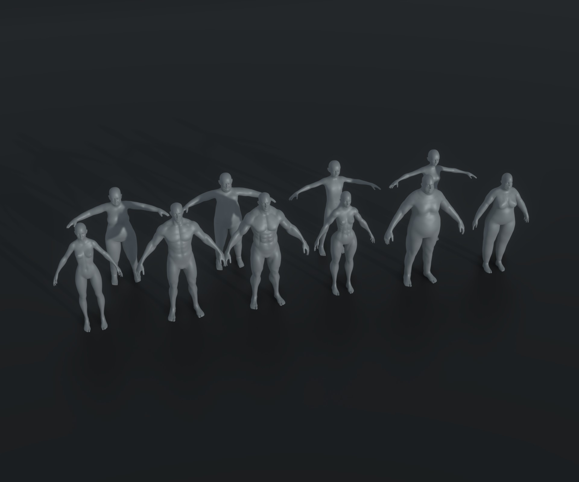 Human Body Base Mesh Animated and Rigged 10 3D Models Pack – 20K ...