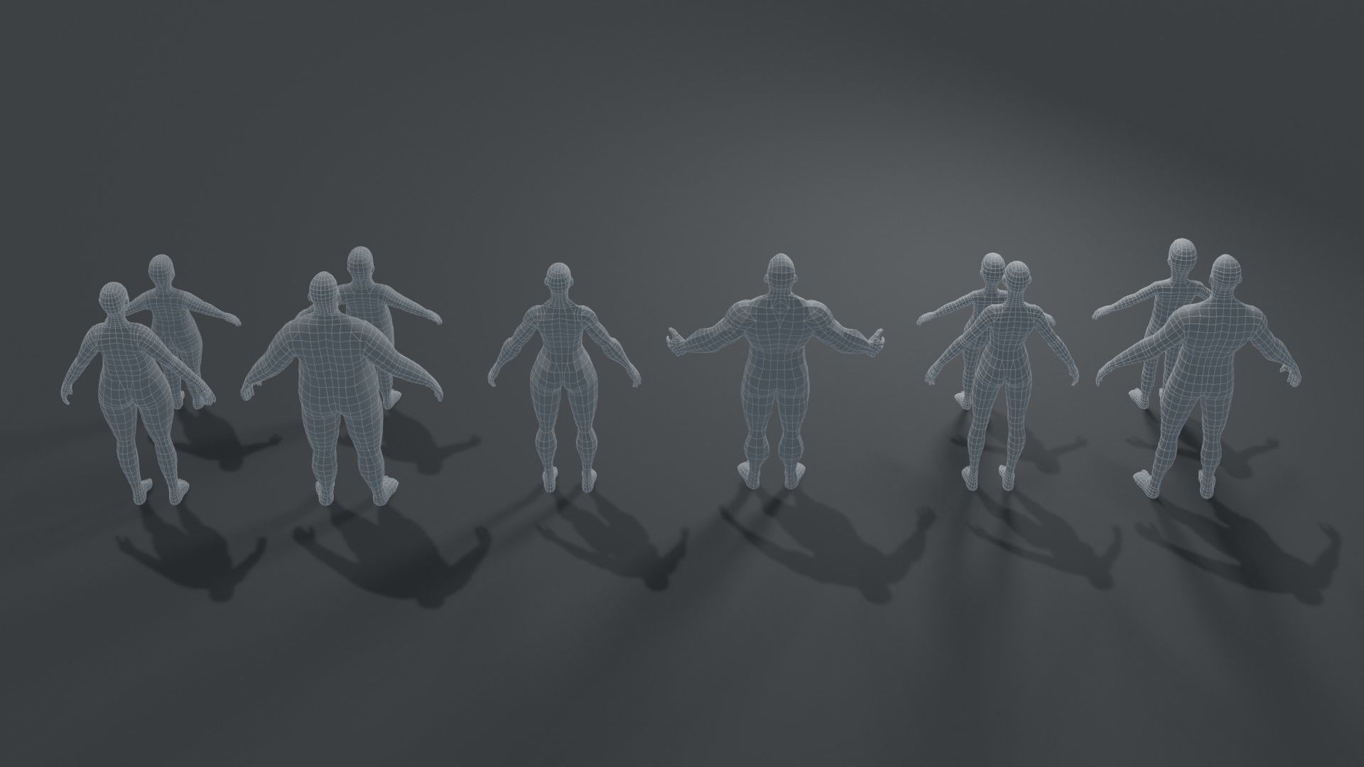 Human Body Base Mesh 10 3D Models Pack + 76 Sound Effects by 3DDisco