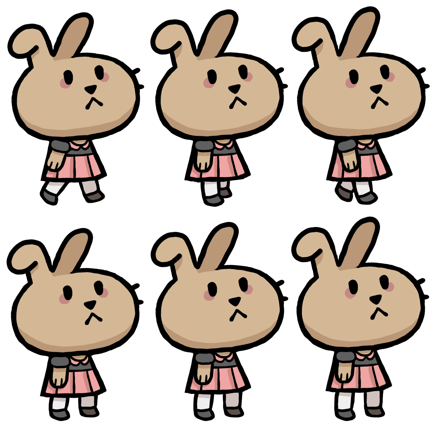 Bunny girl sprite walk and idle by eyeless_artist