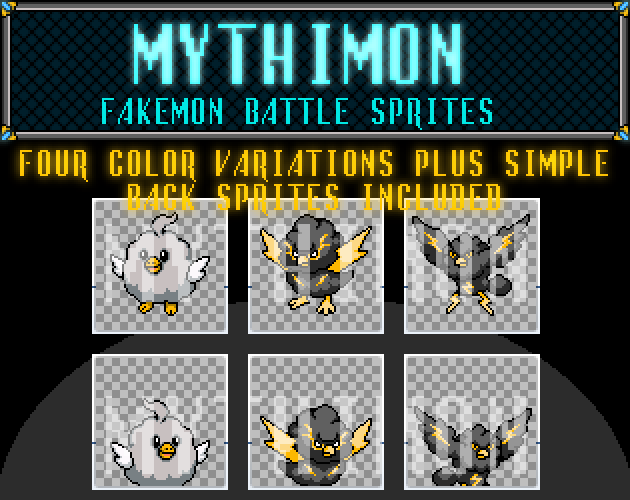 Mythimon - Battle Sprites 030, 031, 032 by Mythril Age