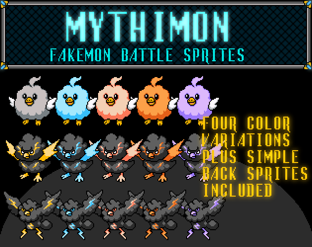 Mythimon - Battle Sprites 030, 031, 032 by Mythril Age