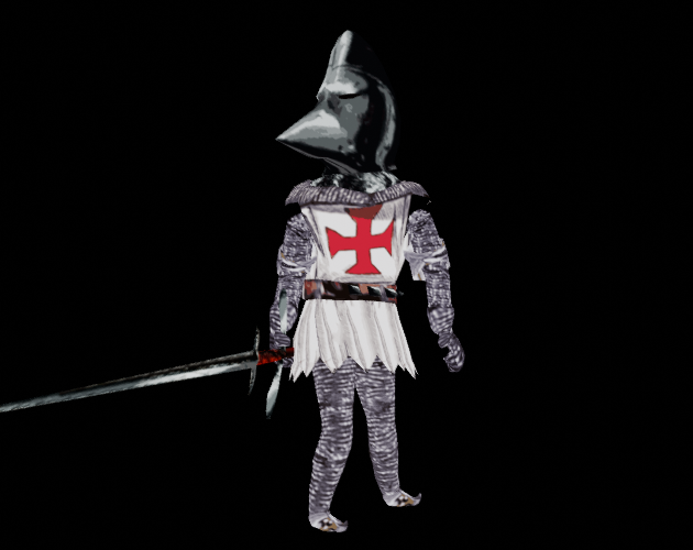 PSX Templar Knight – Retro PS1 Character by imaginais