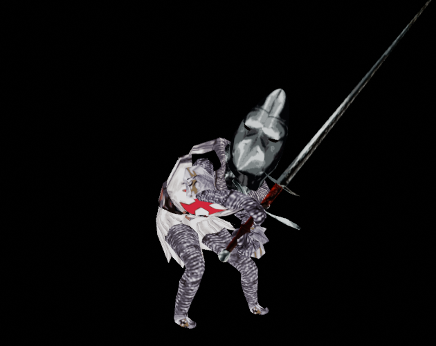 PSX Templar Knight – Retro PS1 Character by imaginais